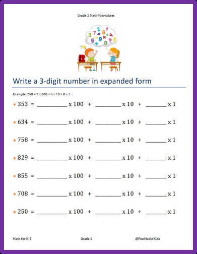 2nd Grade Math Worksheets: Skip Counting & Expanded Forms (printable ...