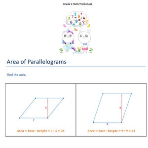 5th Grade Math Worksheets | Geometry | Areas of Triangle, Rectangle ...
