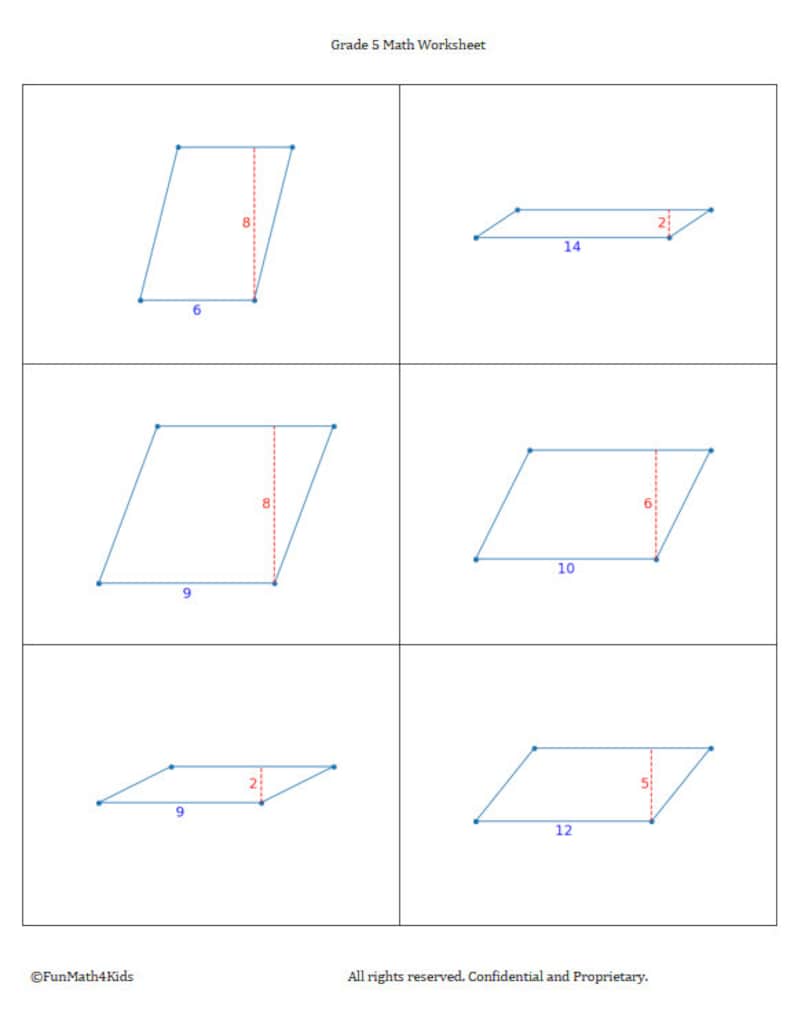 5th Grade Math Worksheets | Geometry | Areas of Triangle, Rectangle ...