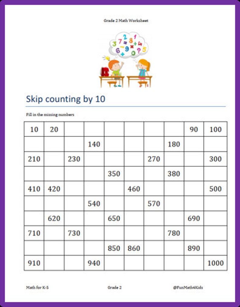 2nd Grade Math Worksheets: Skip Counting & Expanded Forms (printable ...
