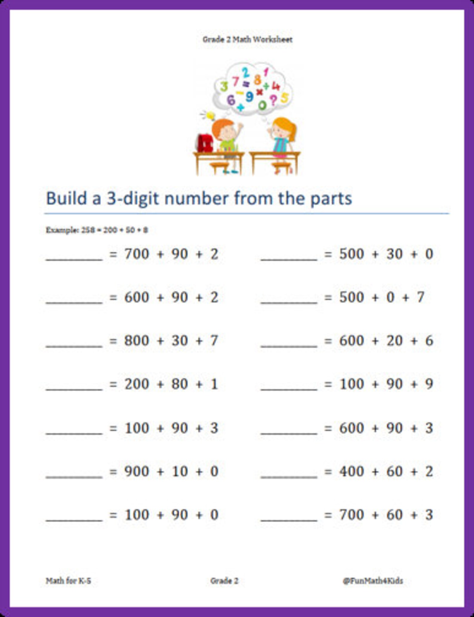 2nd Grade Math Worksheets: Skip Counting & Expanded Forms (printable ...