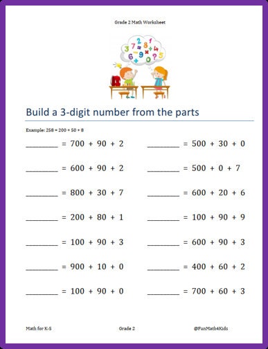2nd Grade Math Worksheets: Skip Counting & Expanded Forms (printable ...