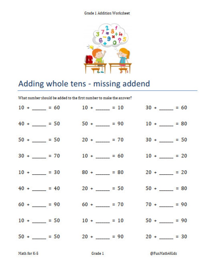 1st Grade Addition Worksheets: 70 Pages, 1000+ Problems (printable PDF ...