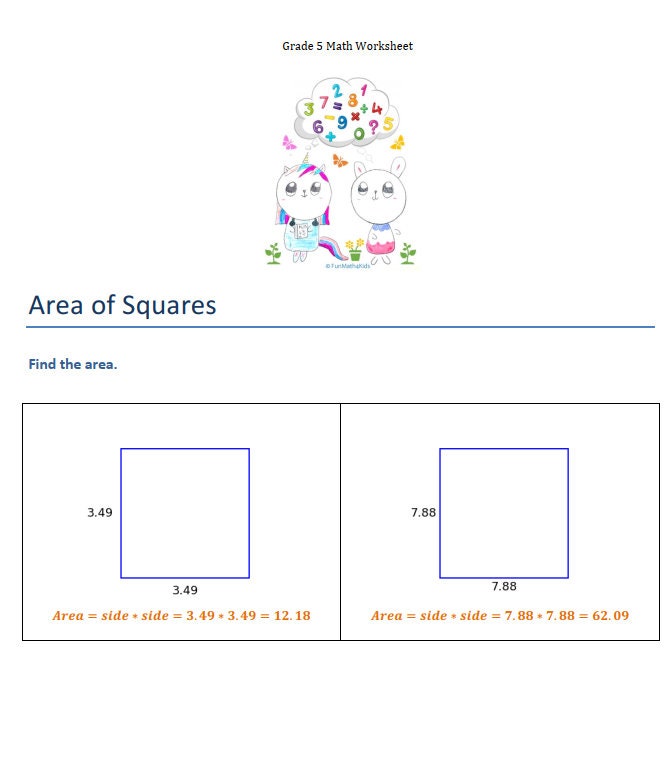 5th Grade Math Worksheets | Geometry | Areas of Triangle, Rectangle ...