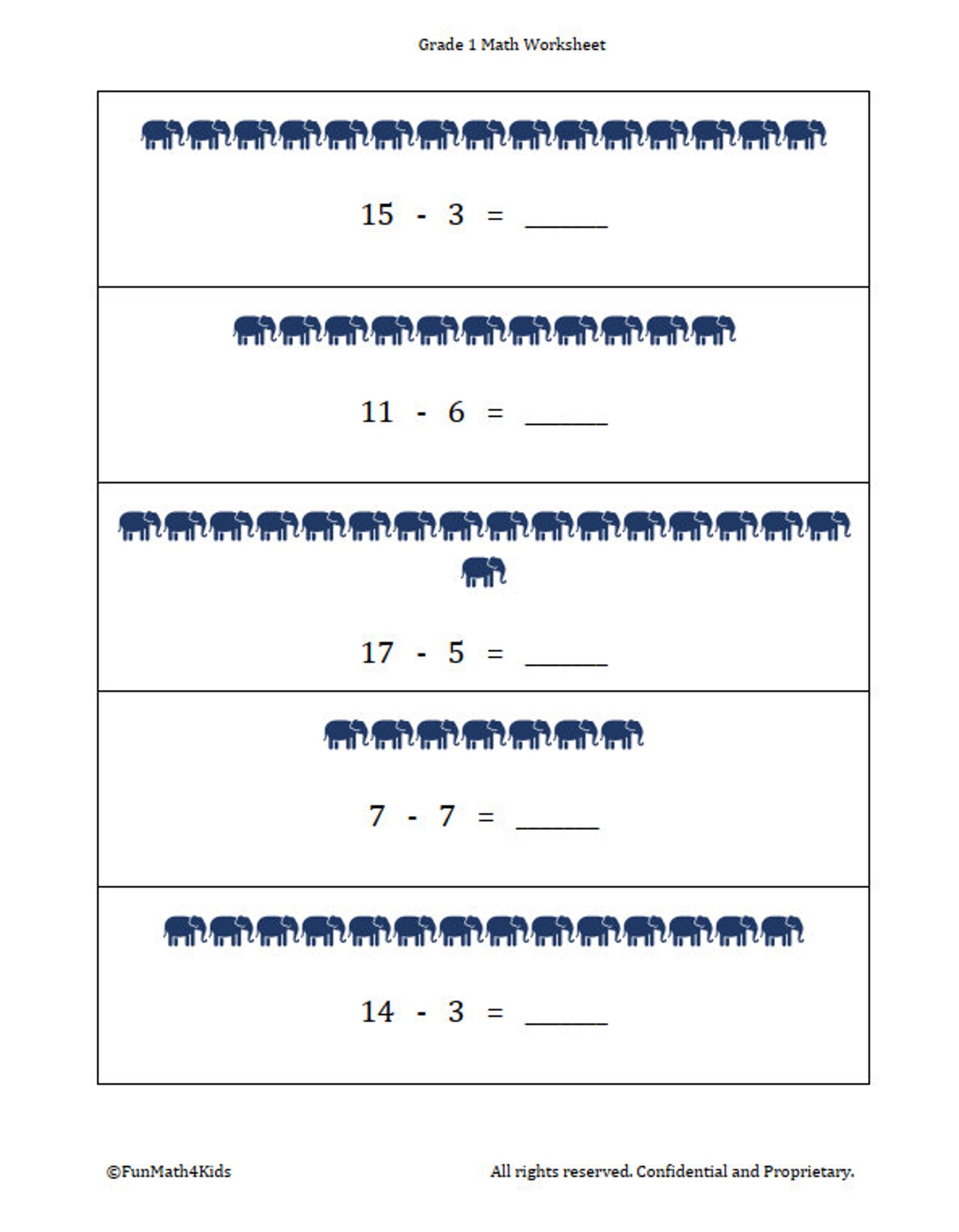 1st Grade Math Worksheets: Addition & Subtraction With Pictures ...