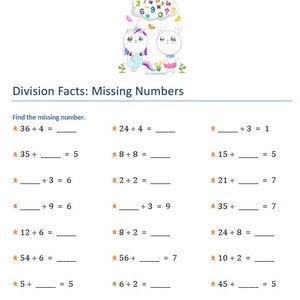3rd Grade Math Worksheets: Division & Order of Operations (printable ...