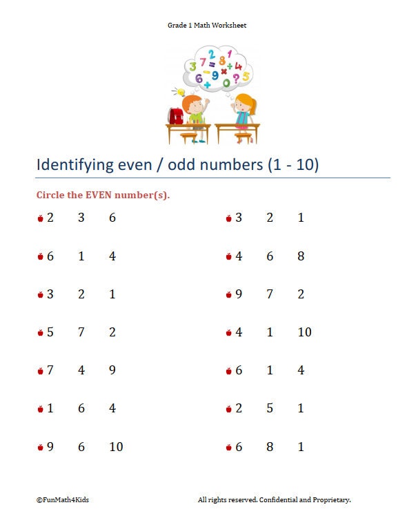 1st Grade Math Worksheets | Counting | Even | Odd | Before | After | 44 ...
