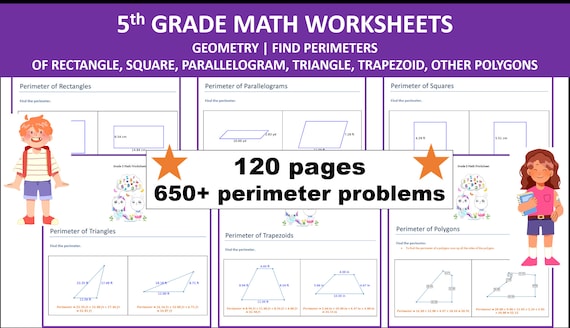 Math Worksheets For 5th Grade Area And Perimeter