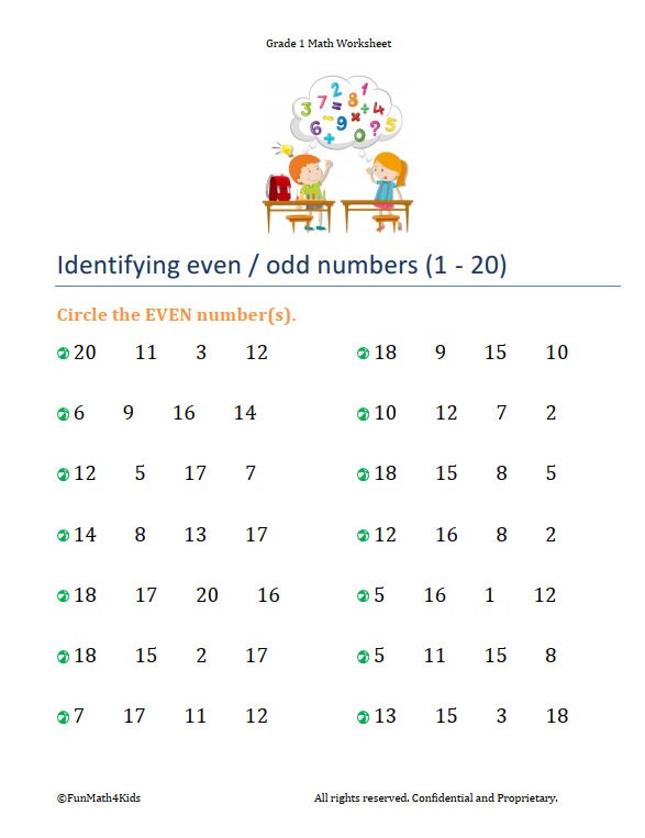 1st Grade Math Worksheets | Counting | Even | Odd | Before | After | 44 ...