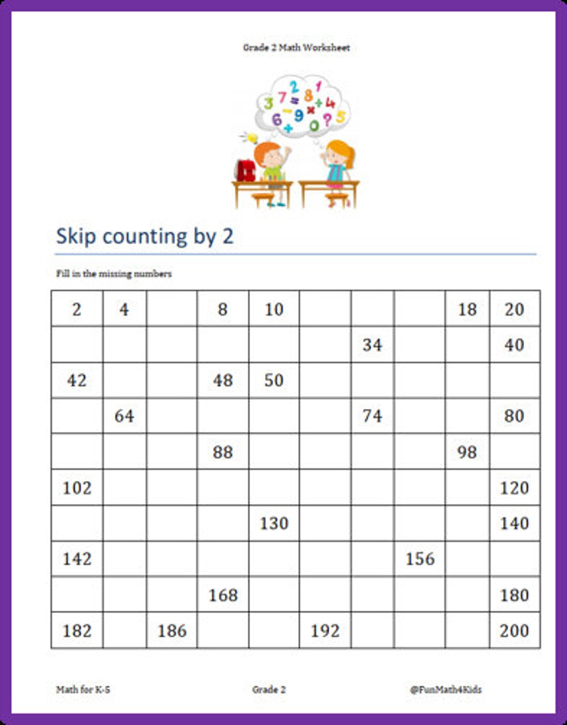 2nd Grade Math Worksheets: Skip Counting & Expanded Forms (printable ...