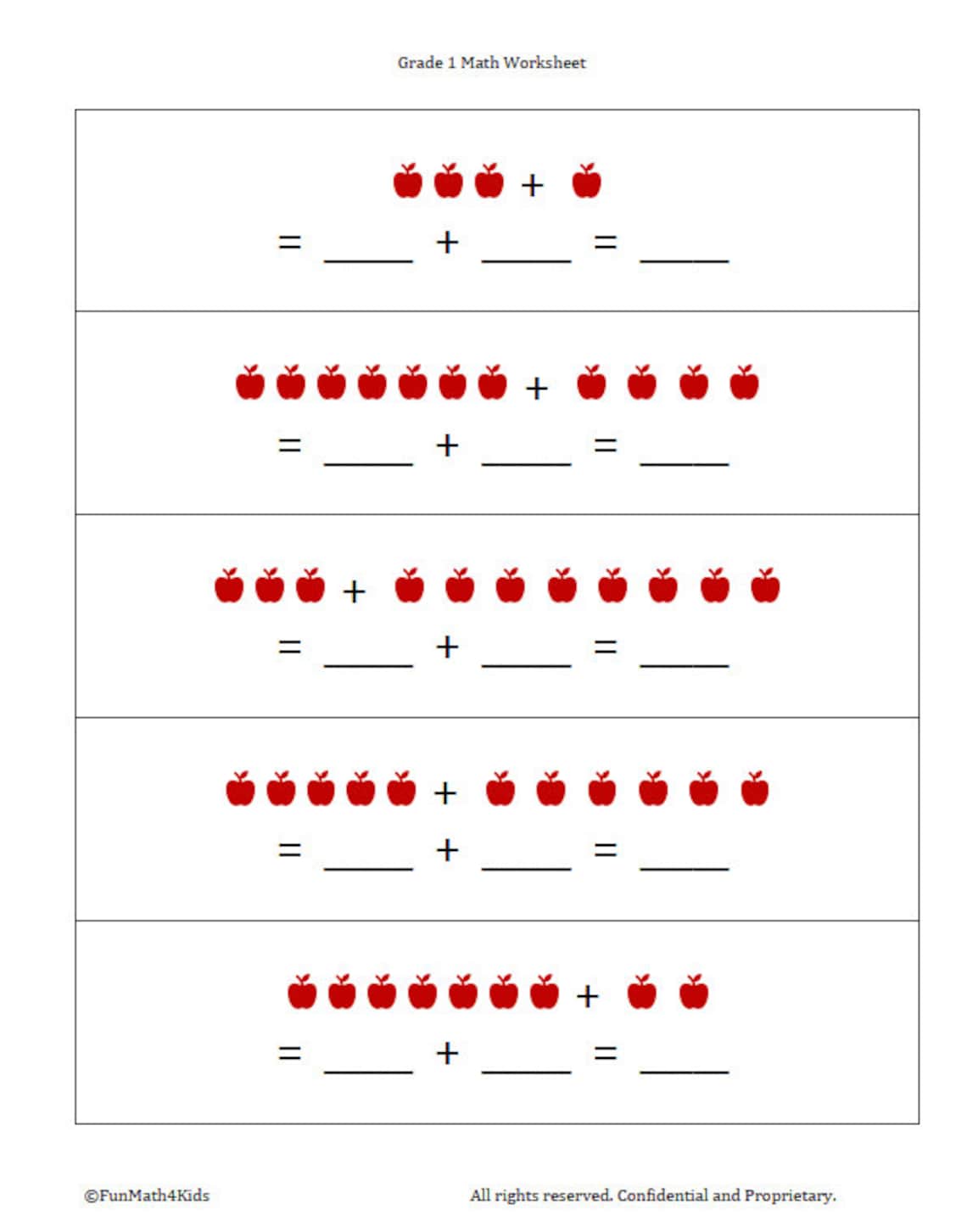 1st Grade Math Worksheets: Addition & Subtraction With Pictures ...