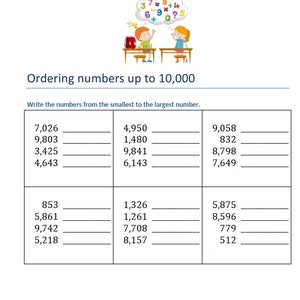 3rd Grade Math Worksheets | Compare | Order | Round to Nearest 100 ...