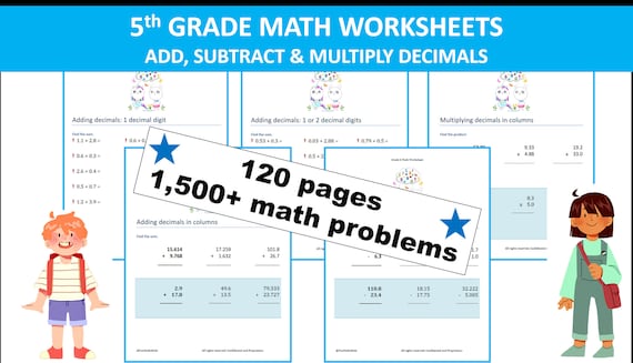5th Grade Math Worksheets Multiplication With Decimals 5th Grade