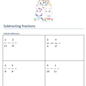 3rd Grade Math Worksheets | Fractions - Add & Subtract | Add Decimals ...