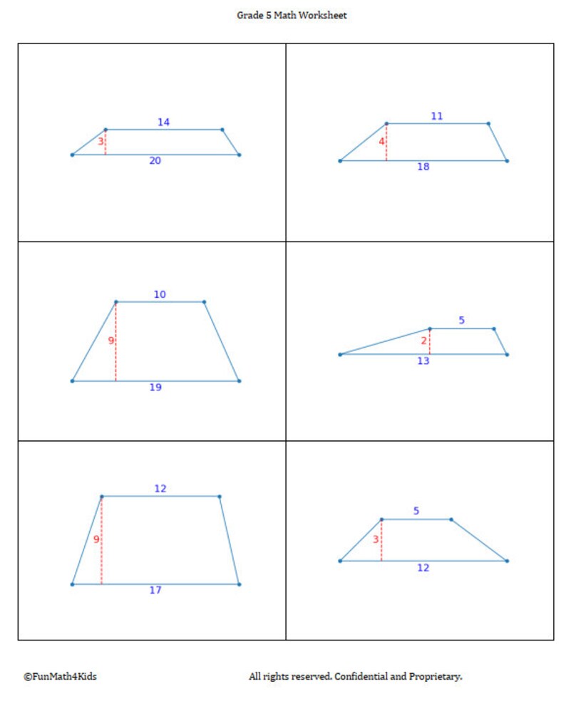 5th Grade Math Worksheets | Geometry | Areas of Triangle, Rectangle ...