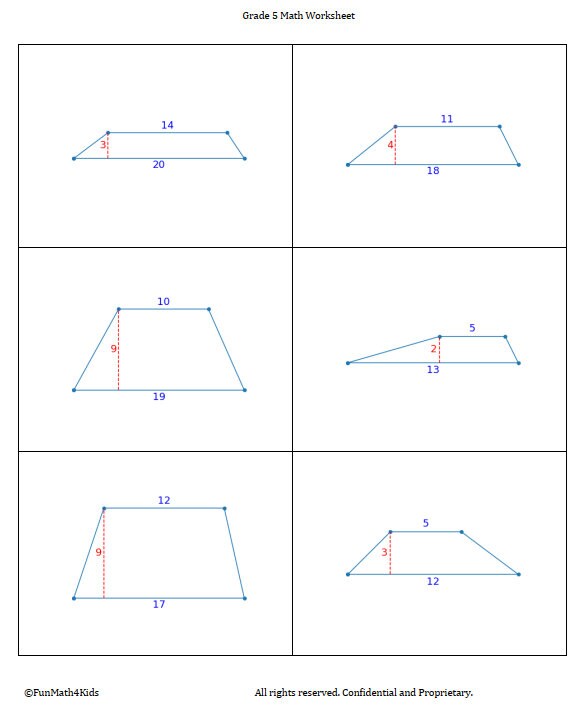 5th Grade Math Worksheets | Geometry | Areas of Triangle, Rectangle ...