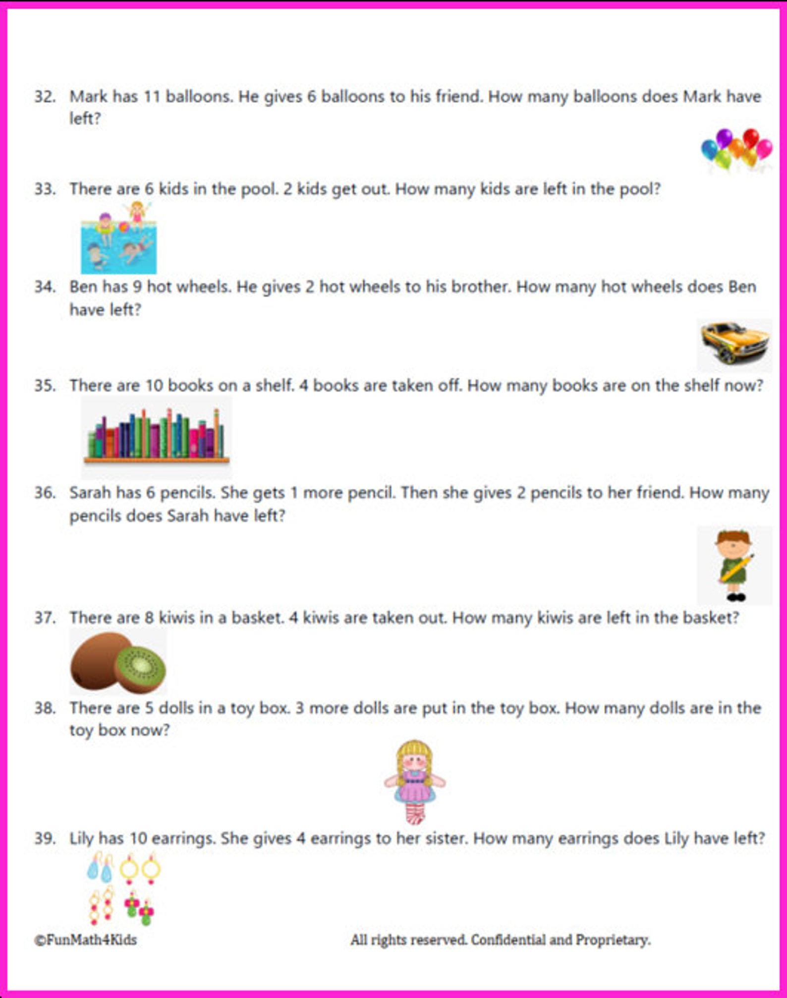 1st Grade Math Worksheets | 100 Word Problems | Addition | Subtraction ...