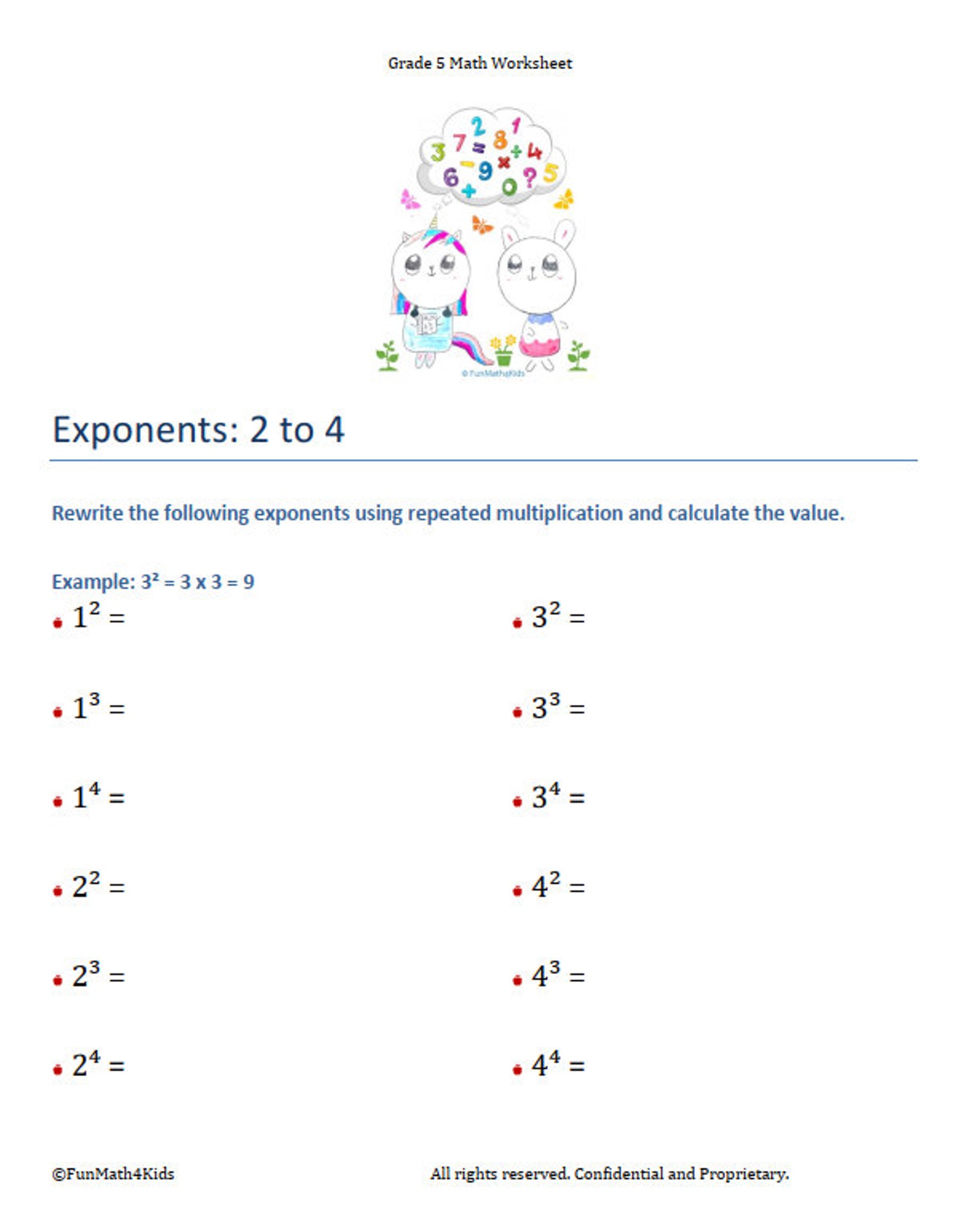 5th Grade Math Worksheets | Exponent | Power 10 | Factor | Prime ...