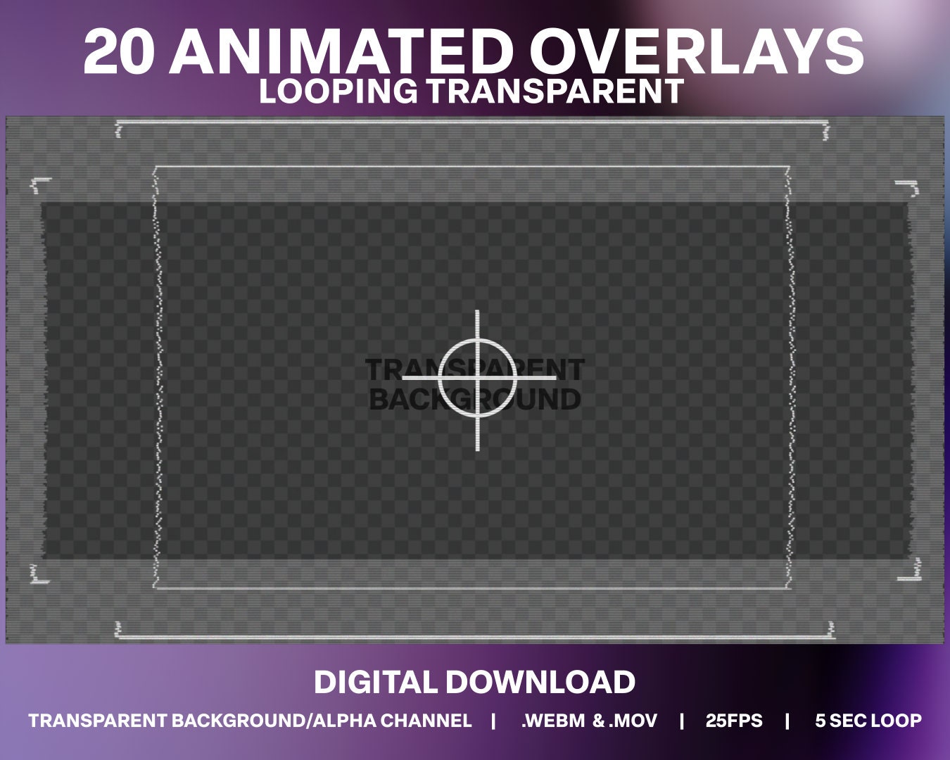 Animated Webcam Border Overlay: Vintage Camera Stream Decoration ...