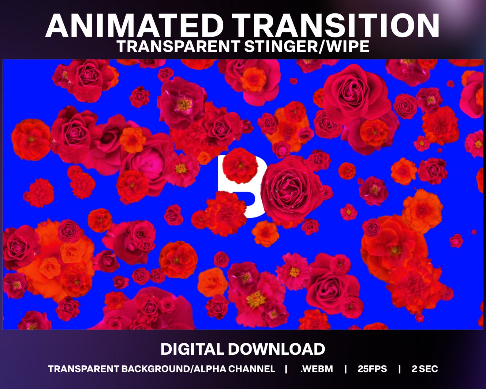 Red Roses Animated Transition Valentine Twitch Stream Transition ...