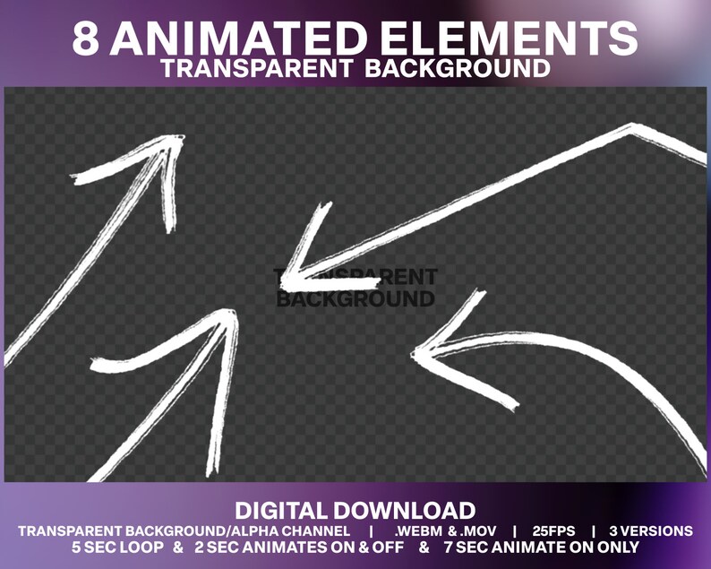 Animated Hand Drawn Arrows Overlay: Social Media Graphics (digital ...