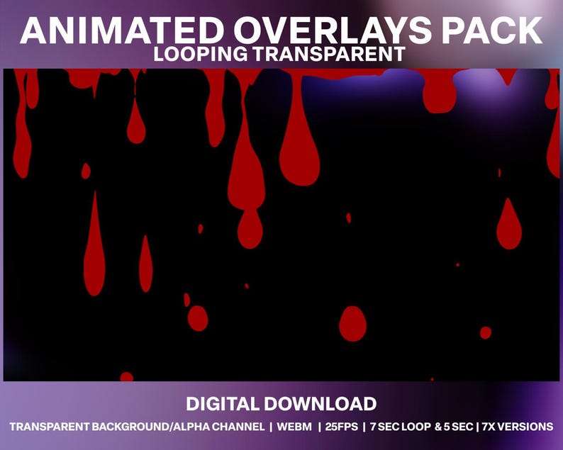 Animated Blood Drip Stream Overlays | Creepy Paint Dripping Alerts ...