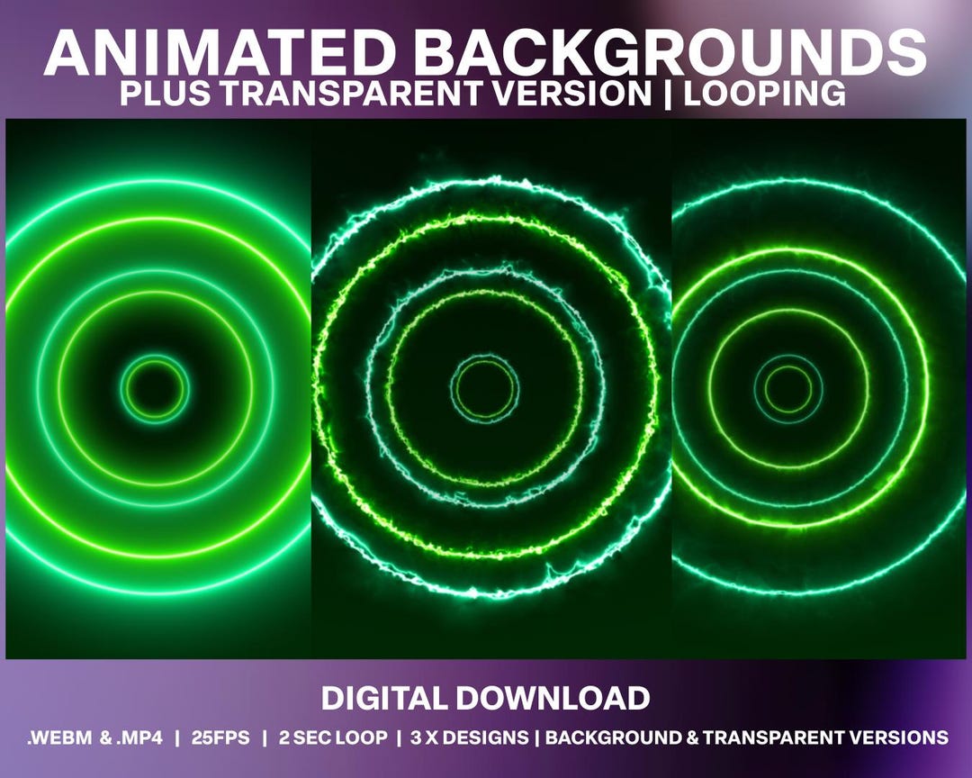 3x Animated Neon Tunnel Background Loops | Twitch DJ Stream Lighting ...