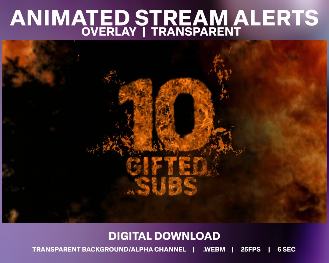 Fire Ball Animated Twitch Sub Alerts: Burning Explosion Overlay ...