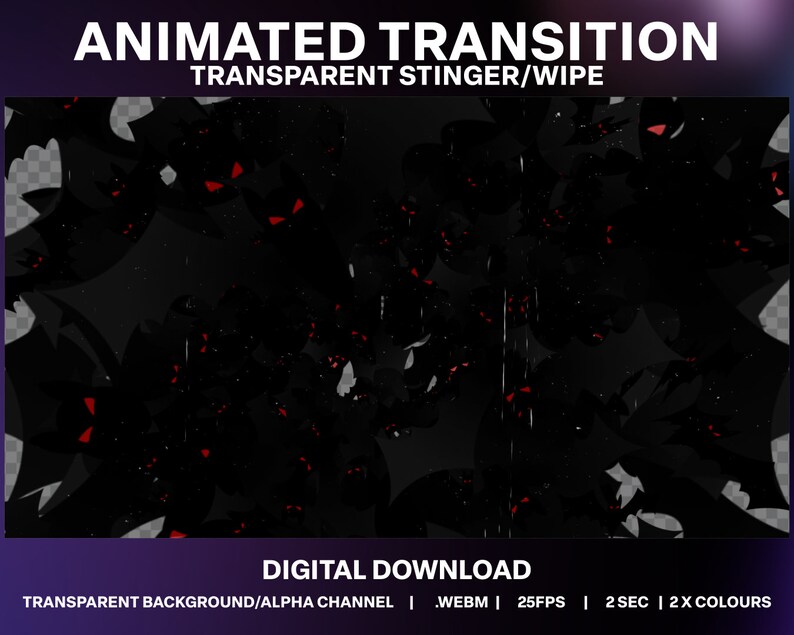 Bat Swarm Animated Stream Transition: Halloween Twitch Stinger (digital ...