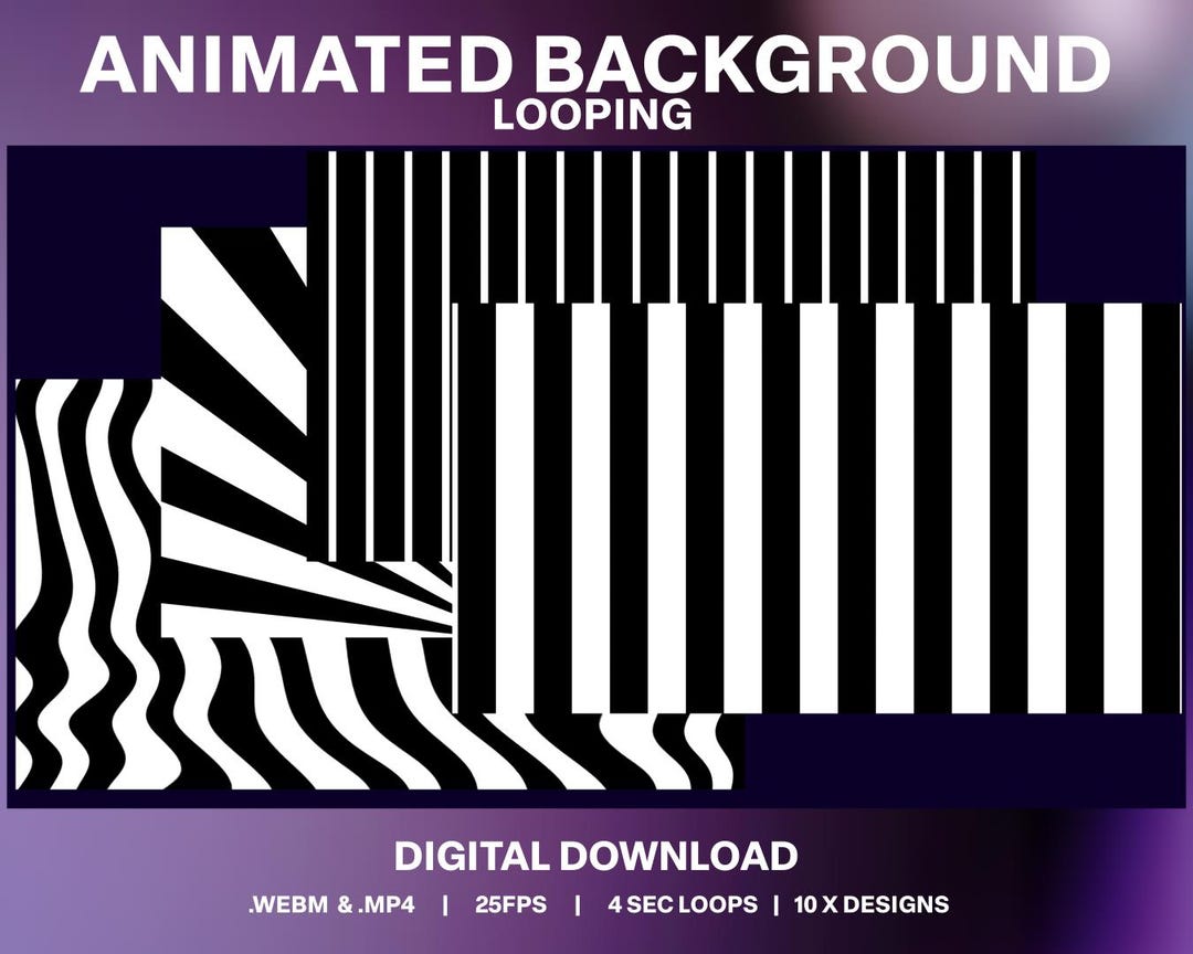 10x Animated Stripe Background Loops | Trippy Striped Streaming Overlay ...