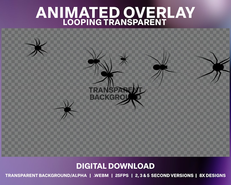 Animated Spider Stream Overlay: Halloween Twitch Decoration (digital ...