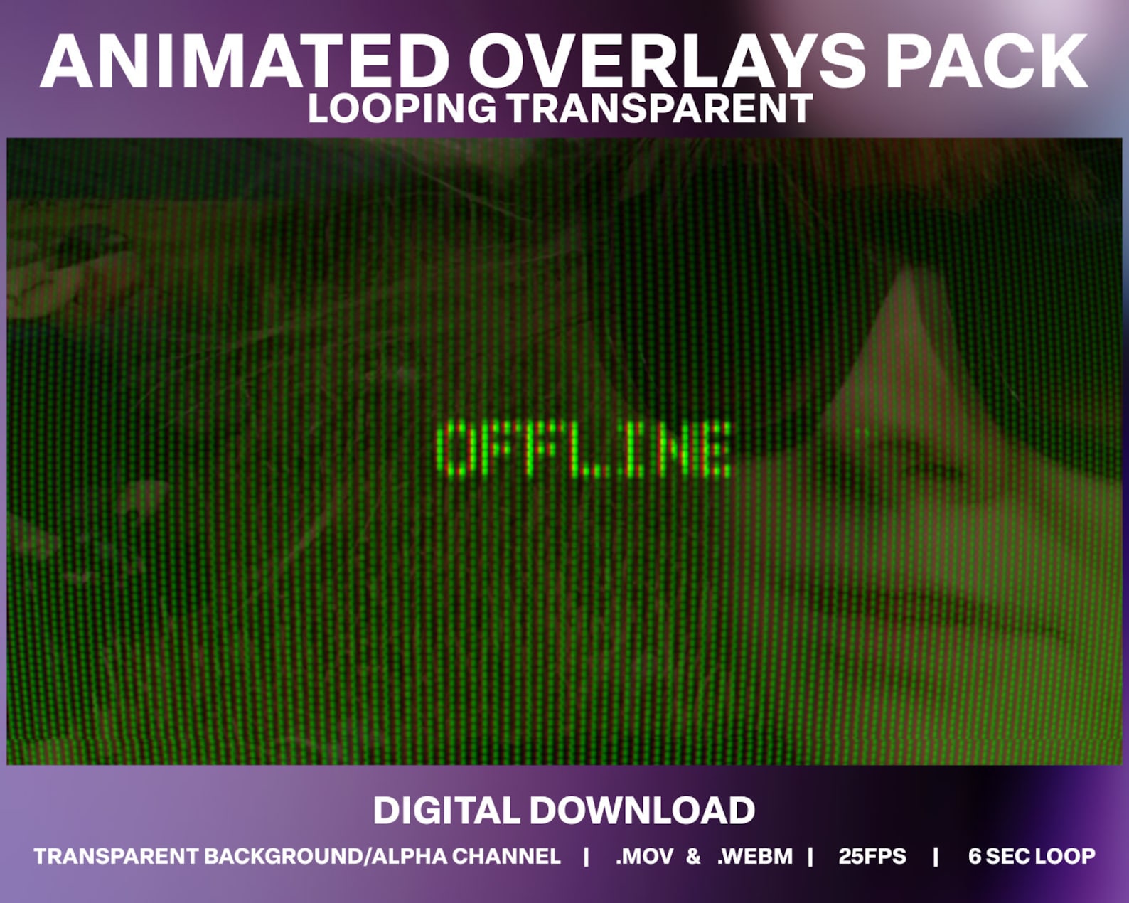 Animated CRT Error Overlay: Retro VCR Twitch Stream (digital Download ...