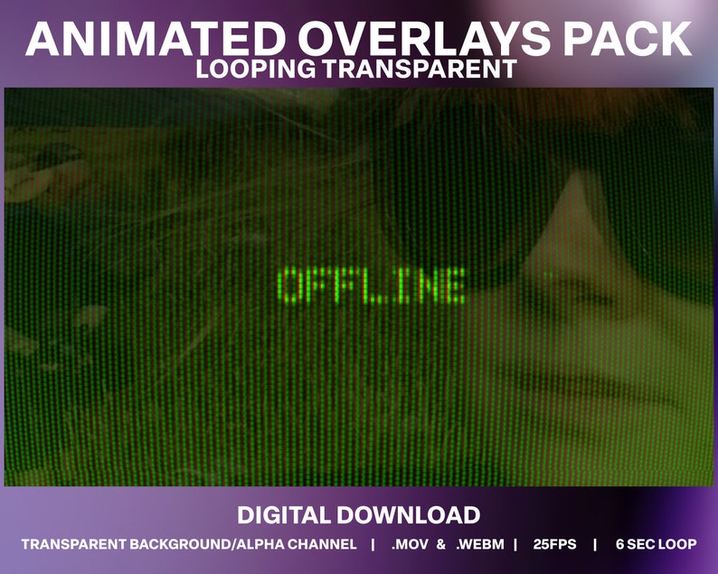 Error CRT Noise Animated Transparent Overlay 5 Pack Old VCR Twitch ...