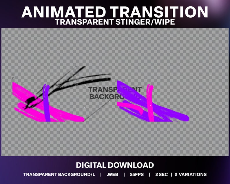 Film Distortion Animated Stream Transition: Grunge Glitch Stinger ...