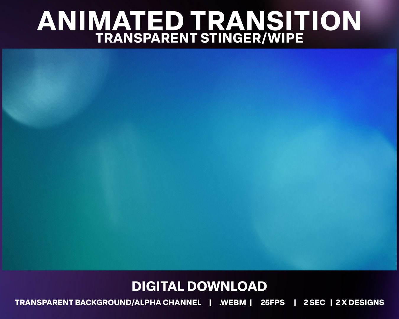Blue Light Leaks Animated Transition: Bokeh Stream Stinger (digital ...