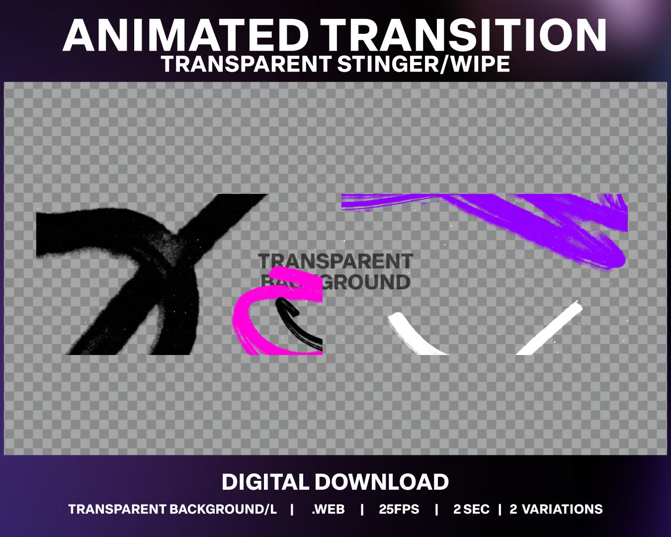 Film Distortion Animated Stream Transition: Grunge Glitch Stinger ...