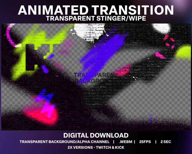 Graffiti Animated Stream Transition: Twitch & Kick Stinger (digital ...