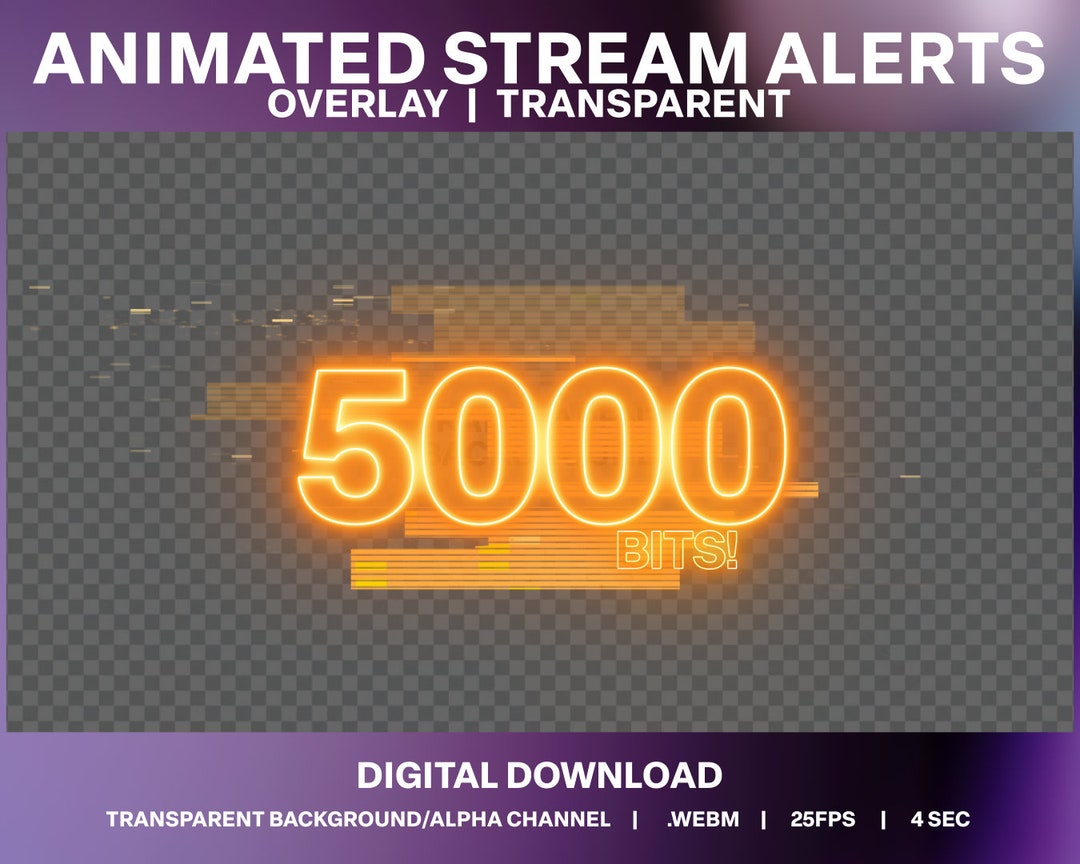 Neon Glitch Animated Twitch Cheer Alerts: Cyber Punk Stream Overlay ...