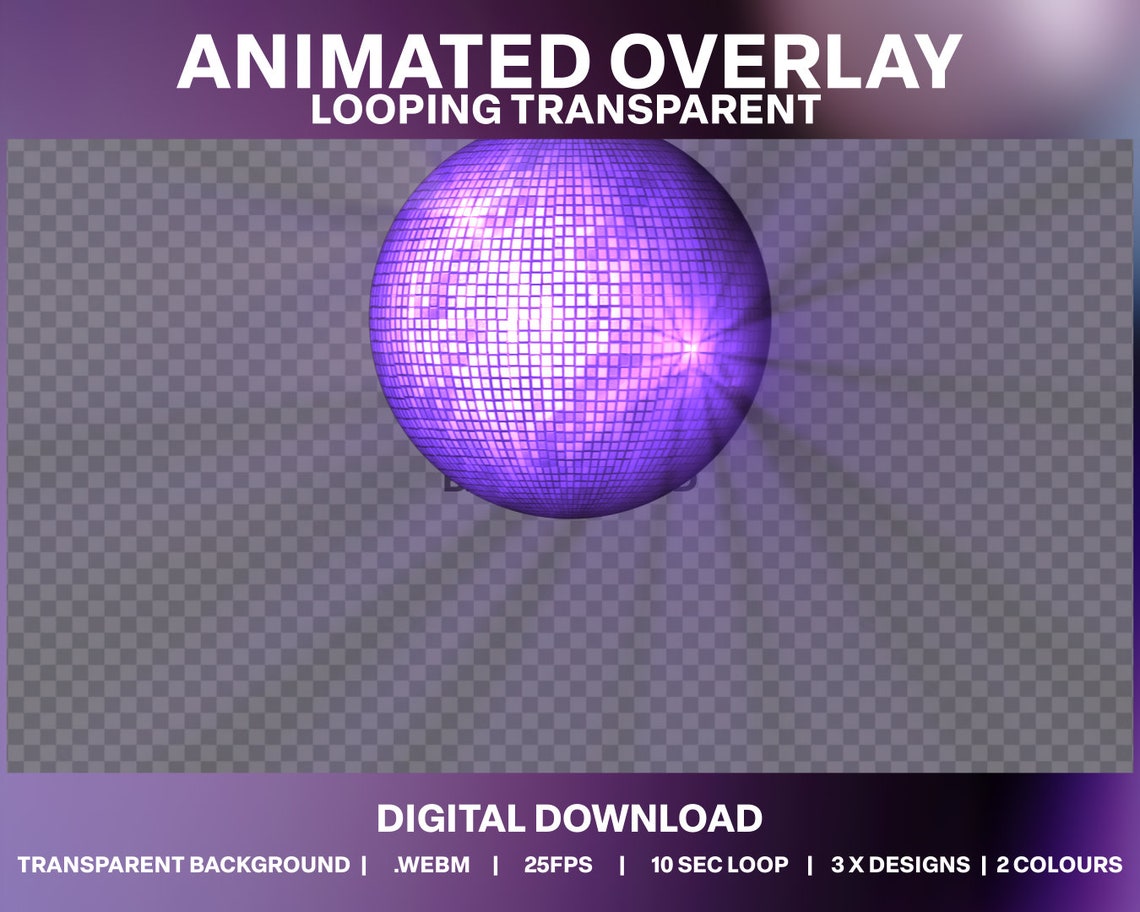 Disco Ball Animated Overlay Loops Twitch DJ Stream Lights Mirror Ball ...