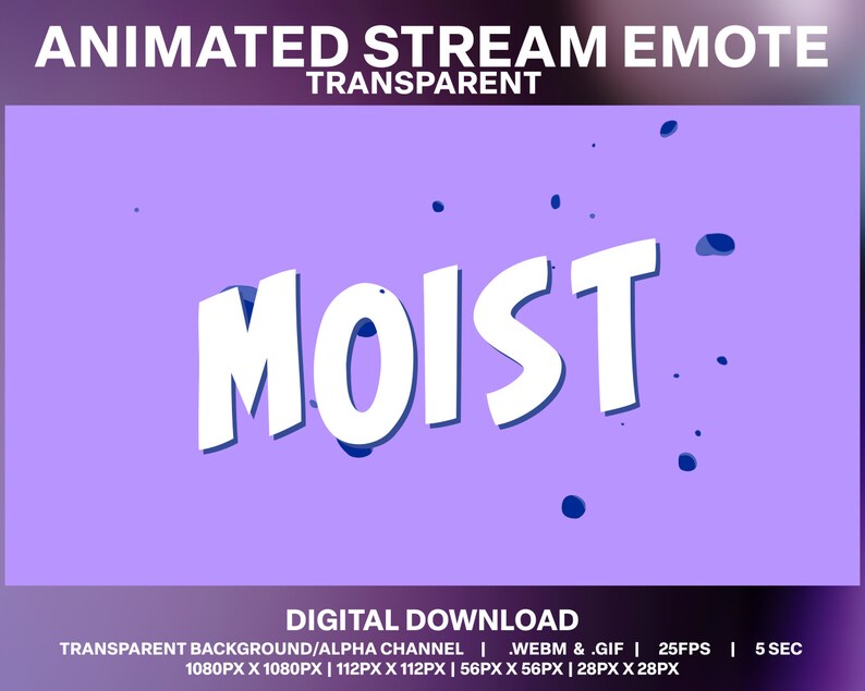Moist Animated Emote Funny Twitch Decoration Animated Twitch Emote ...