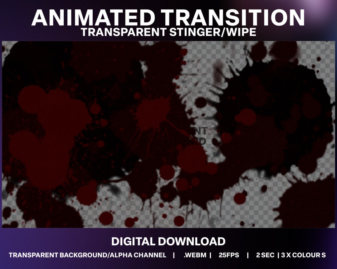 Animated Splatter Twitch Stream Transition: Grunge Horror Wipe (digital ...