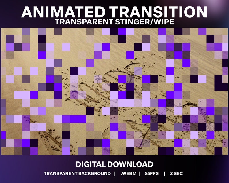 8-bit Pixel Purple Stream Transition: Animated Twitch Overlay (digital ...