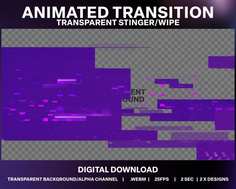 VHS Glitch Animated Transition | Cyber Film Distortion Stream Wipe ...