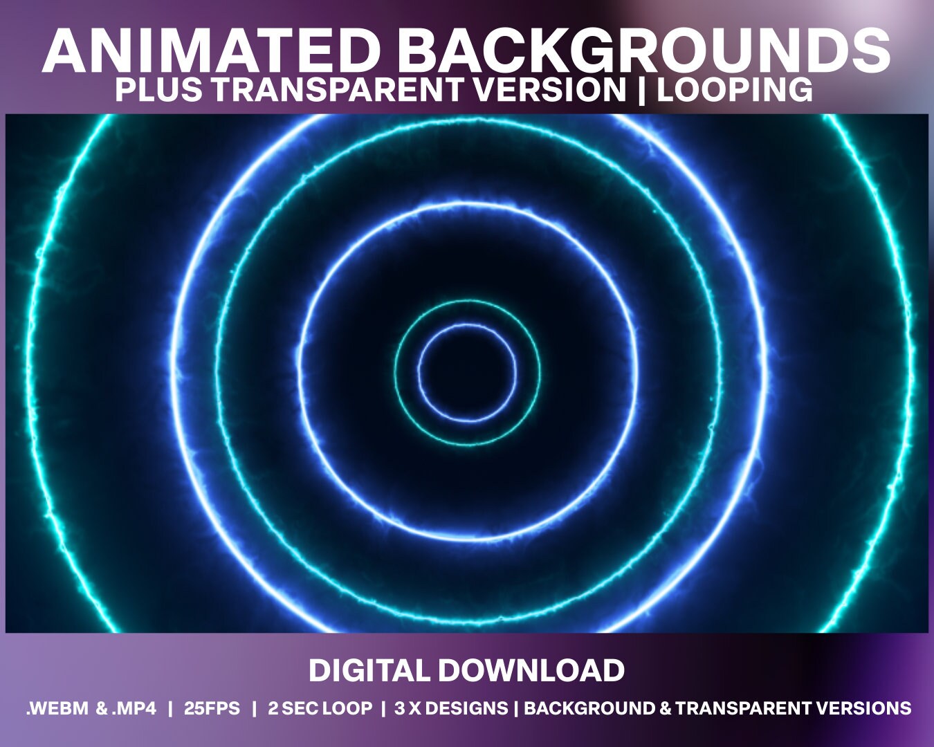 Neon Tunnel Animated Background Loop: Twitch DJ Stream (digital ...