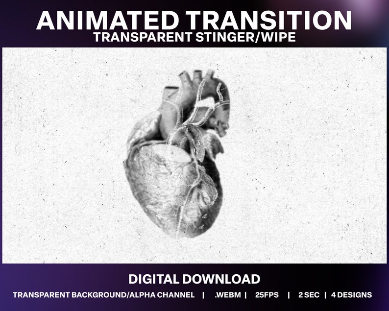 Creepy Heart Stream Transition: Glitch Punk Film Wipe (digital Download ...