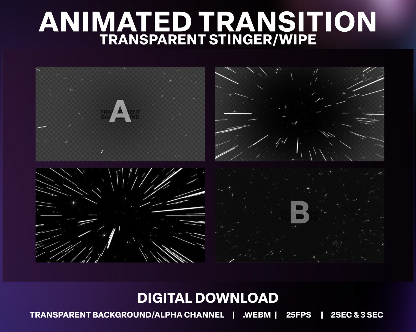 Light Speed Stream Transition: Animated Space Stinger (digital Download ...