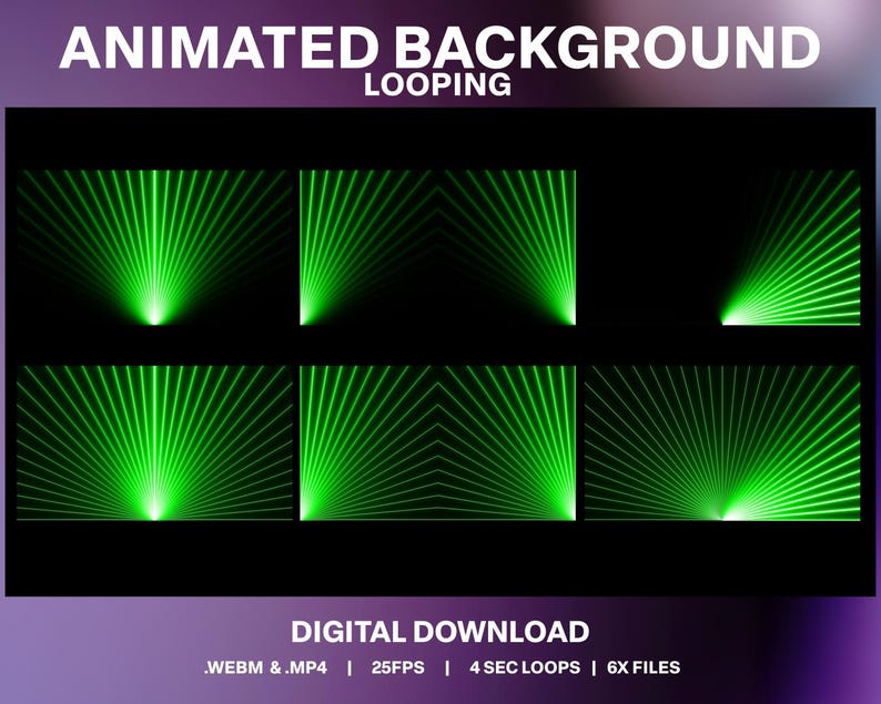 Animated Neon Background Loops: Twitch DJ Stream Lighting (digital ...
