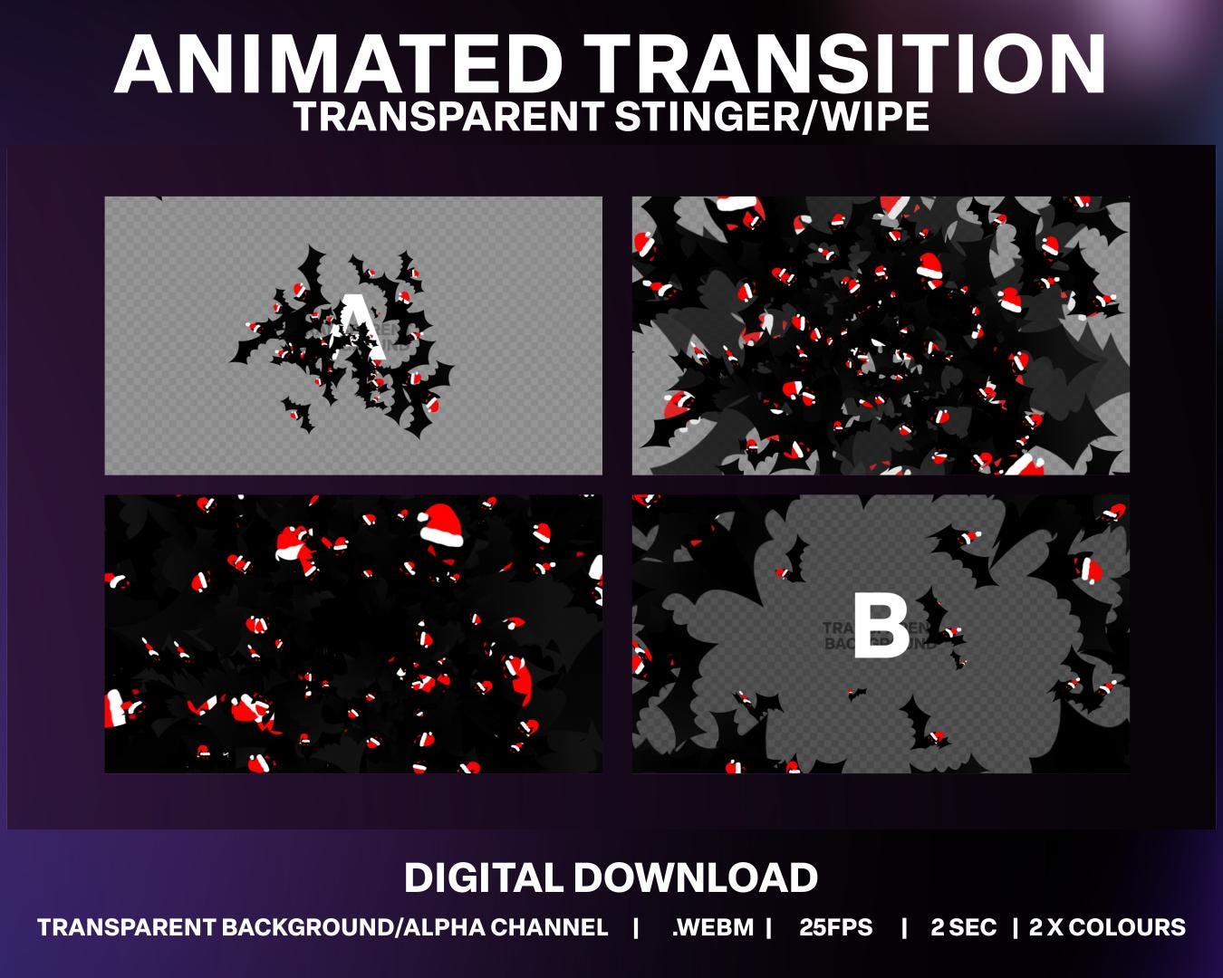 Xmas Bat Swarm Animated Stream Transition | Creepy Christmas Live ...