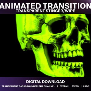 Animated Skull Transition Horror Film Distortion Streaming Wipe Scary ...