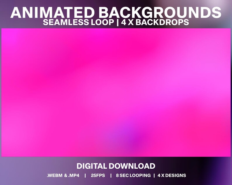 Animated Gradient Looping Backgrounds: Streaming Backdrops (digital ...